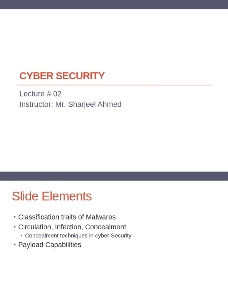 Cyber Security - Lecture 2 | PDF | Malware | Security