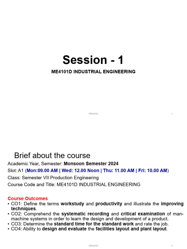 Sessions 1 - 8 | PDF | Industrial Engineering | Labour Economics