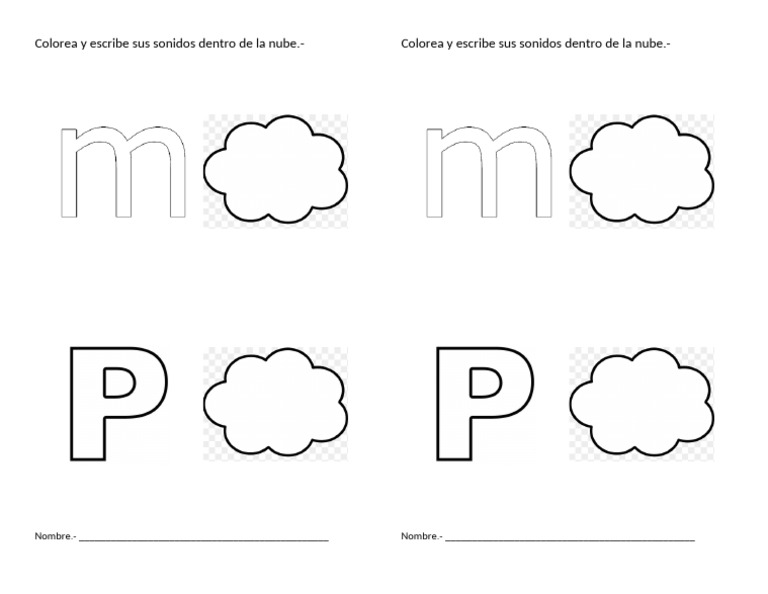 Colorea y Escribe Sus Sonidos Dentro de La Nube | PDF