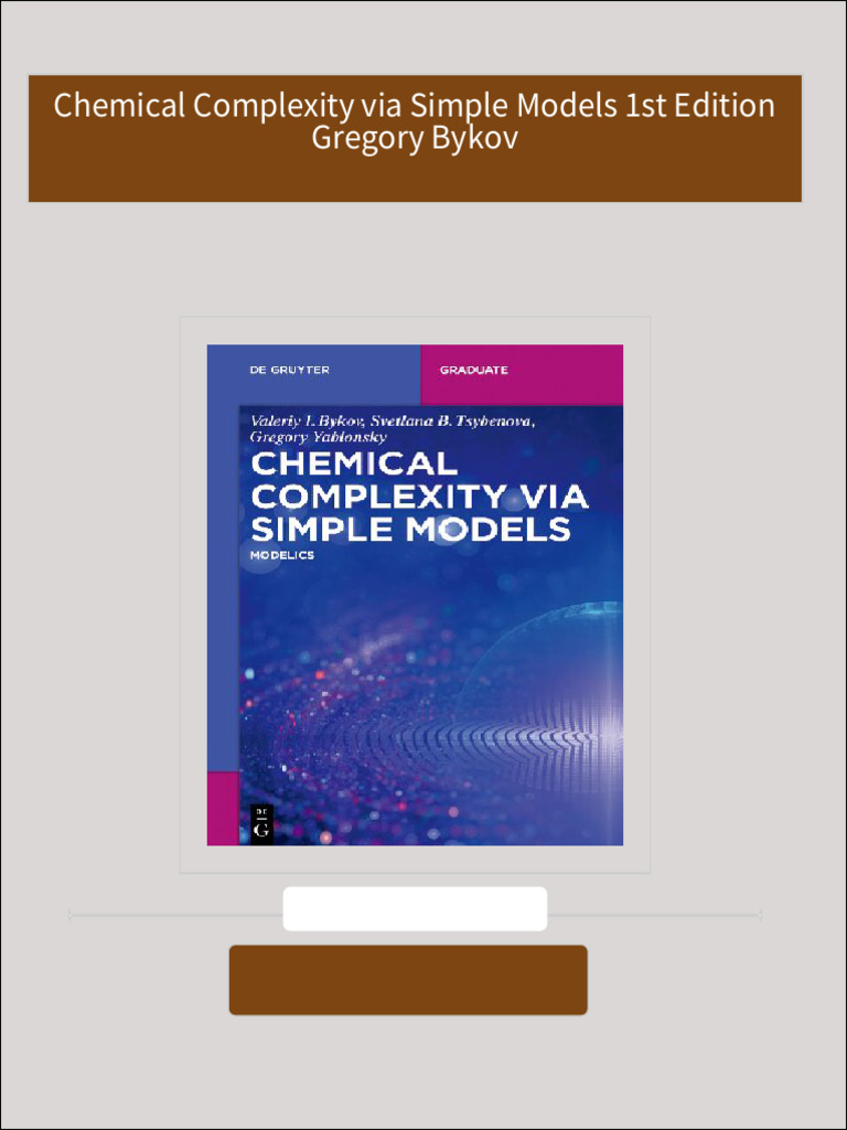 Where can buy Chemical Complexity via Simple Models 1st Edition Gregory ... Where can buy Chemical Complexity via Simple Models 1st Edition Gregory ...