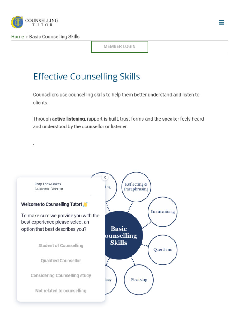 Basic Counselling Skills Explained (PDF Download) - Counselling Tutor | PDF