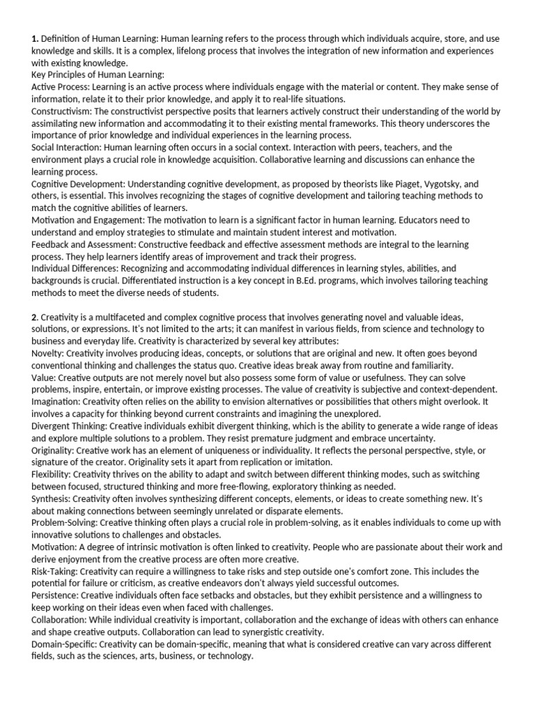 Principles of Human Learning Explained | PDF | Constructivism ...
