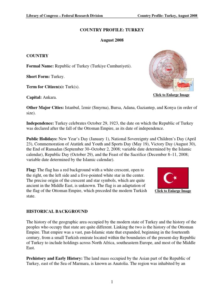 Turkey Country Profile | PDF | Turkey | Mustafa Kemal Atatürk