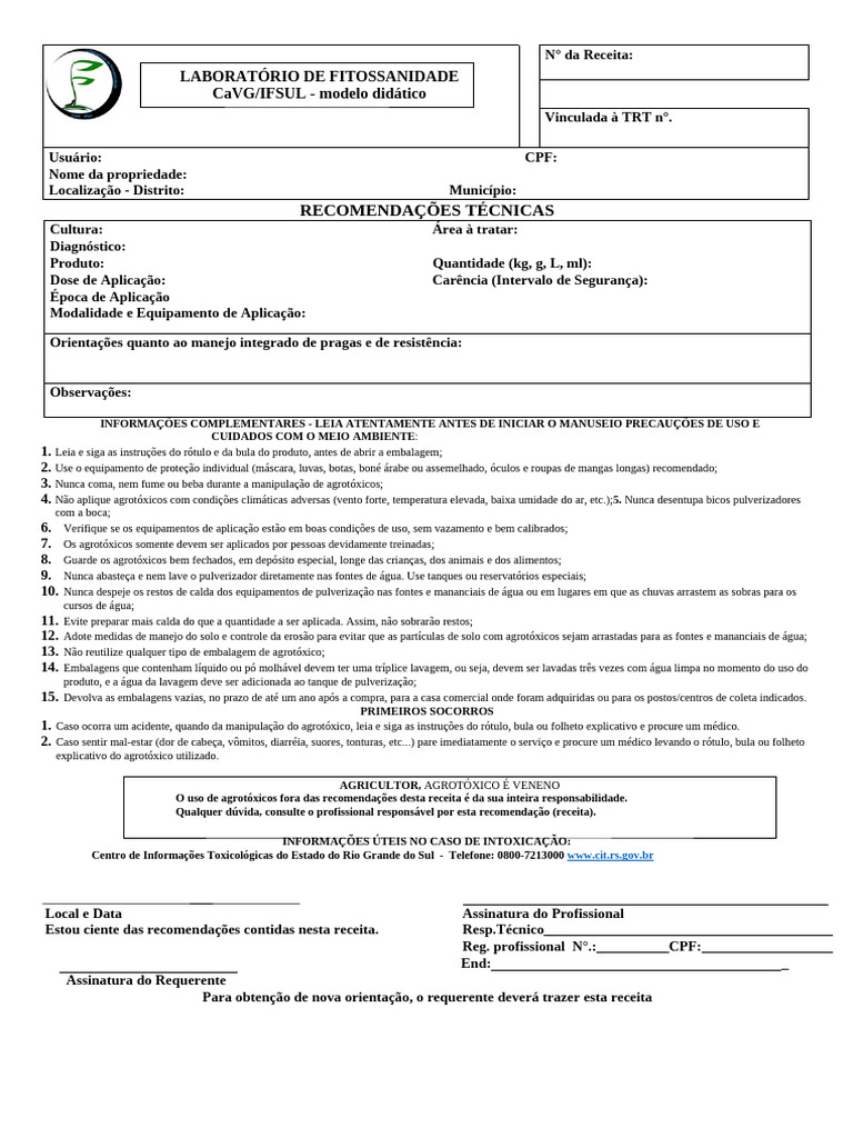 Formulário de Receita RA | PDF | Embalagem e rotulagem
