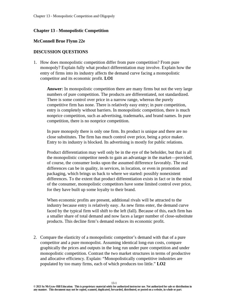 MBF22e SMChap013 | PDF | Monopoly | Profit (Economics)