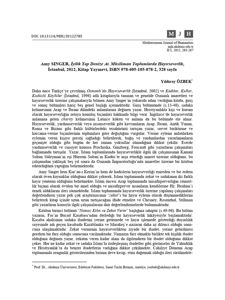 Amy SINGER Iyilik Yap Denize at Musluman | PDF