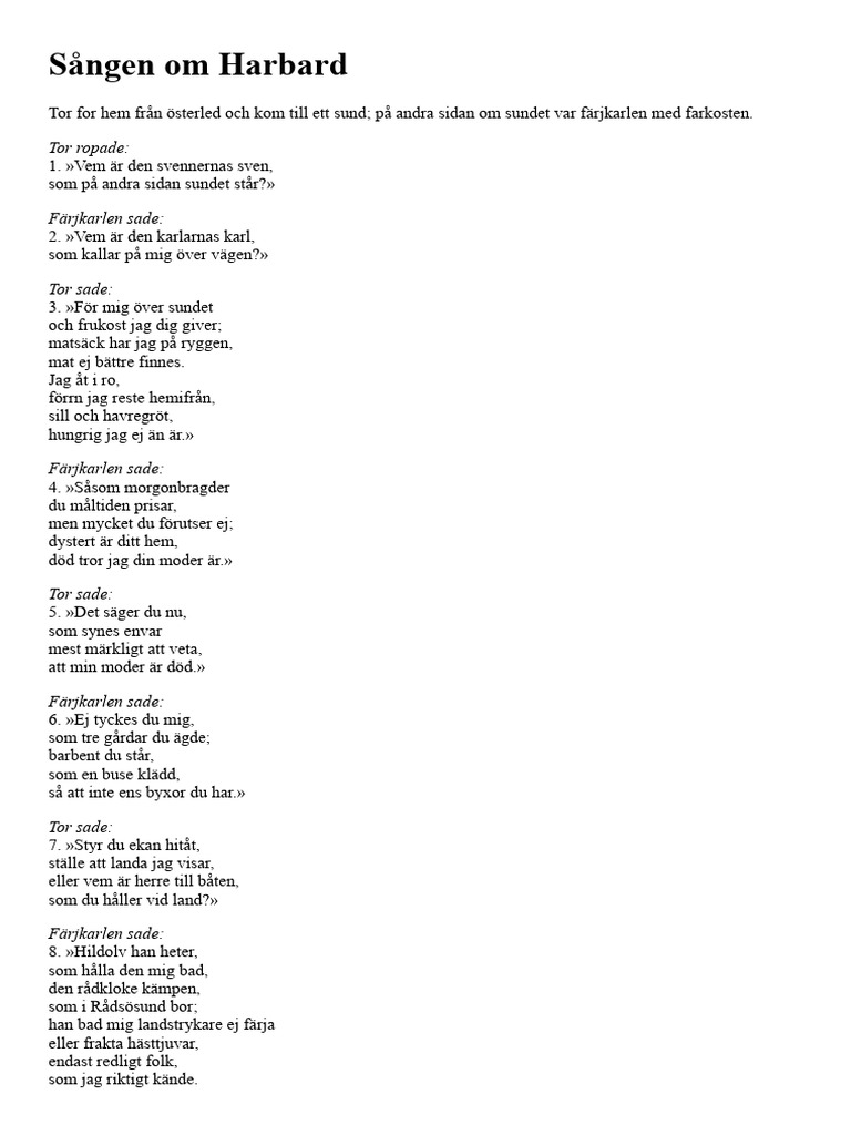 Poetiska Eddan - Sangen Om Habard | PDF