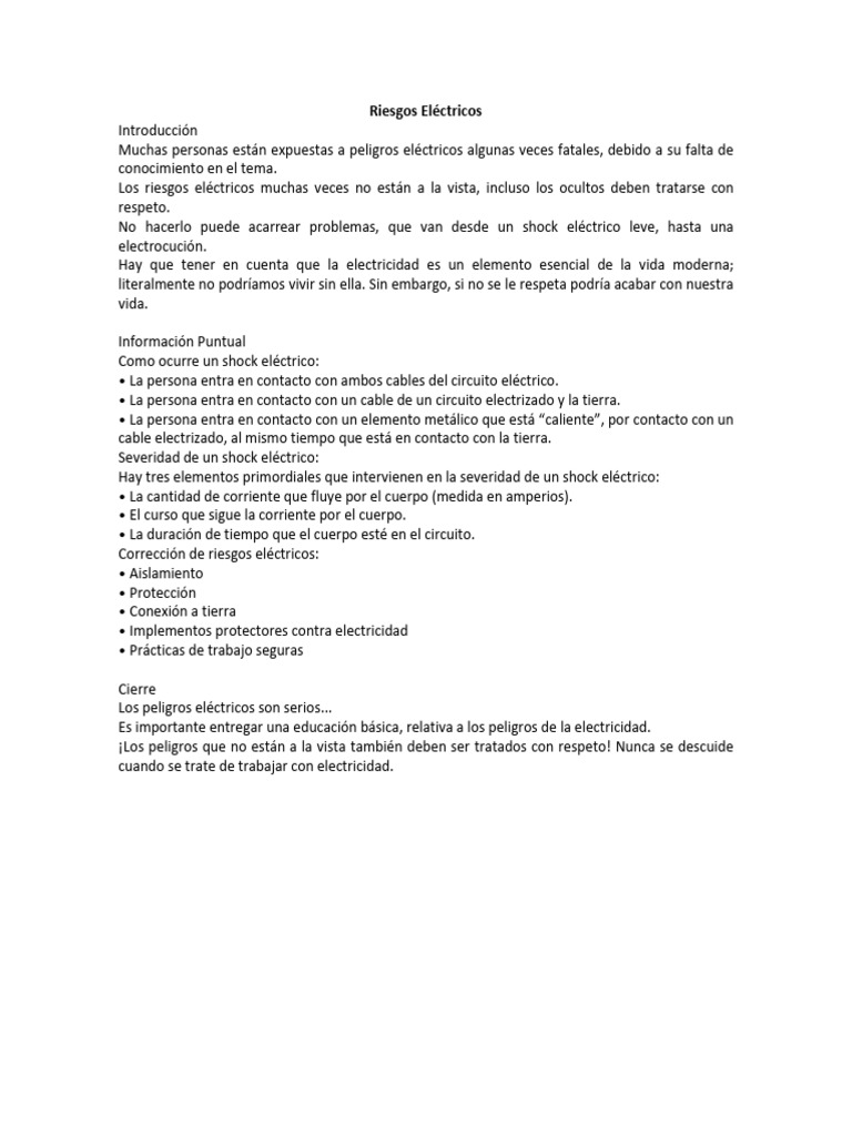 Riesgos Eléctricos Pdf