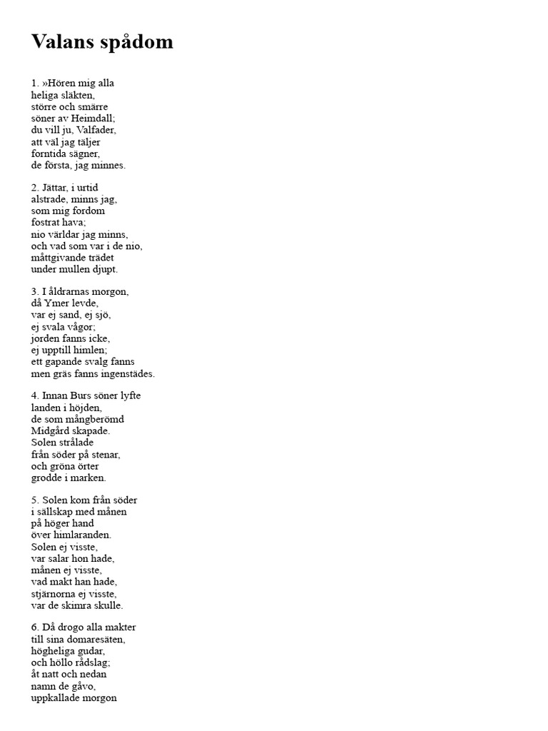 Se-01 Eddan de Nordiska Guda - Och Hjältesångerna | PDF