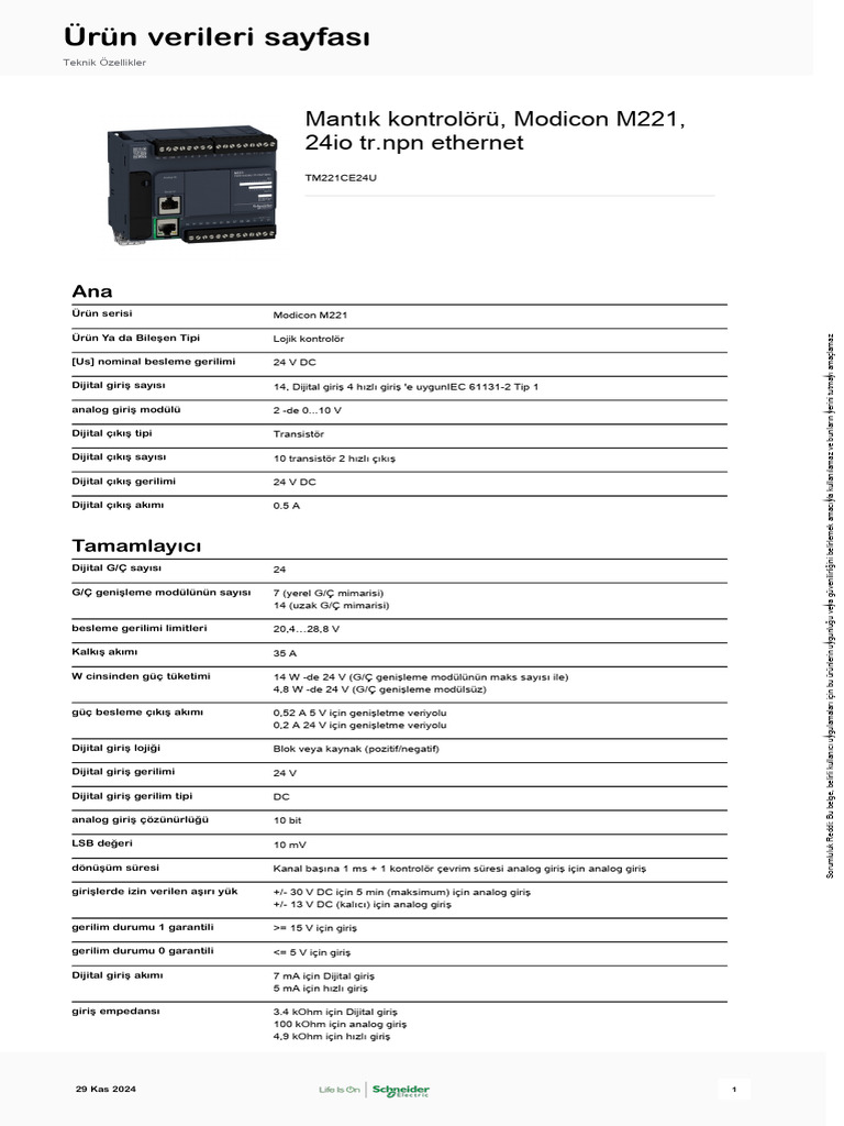 Schneider Electric_Modicon-M221_TM221CE24U | PDF