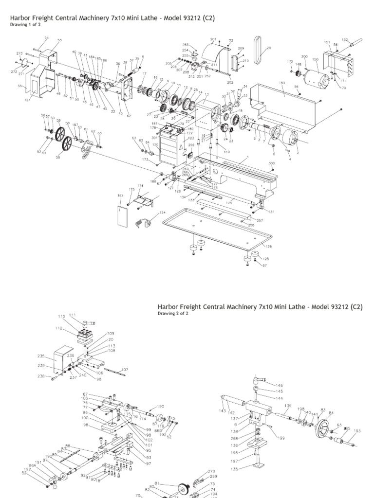 C2 7x10 Mini Lathe HarborFreight 93212 | PDF