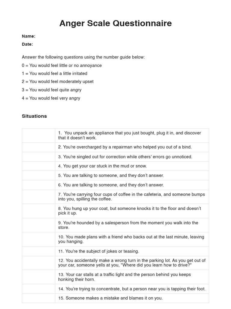 Escala de IRA de Novaco | PDF | Anger