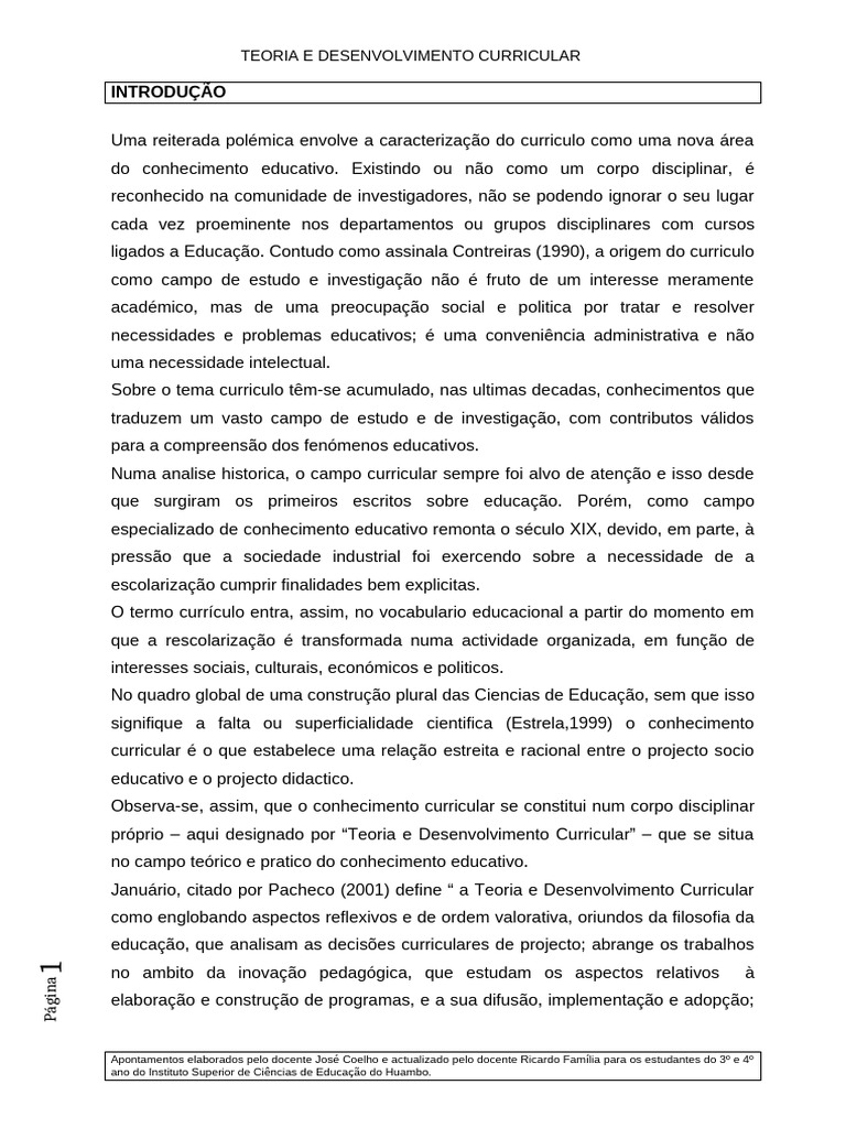 Apontamentos de TDC FINAL 2024 - 074332 | PDF | Pedagogia | Science