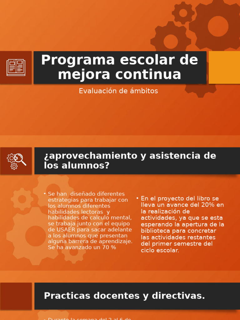 Programa Escolar de Mejora Continua | PDF