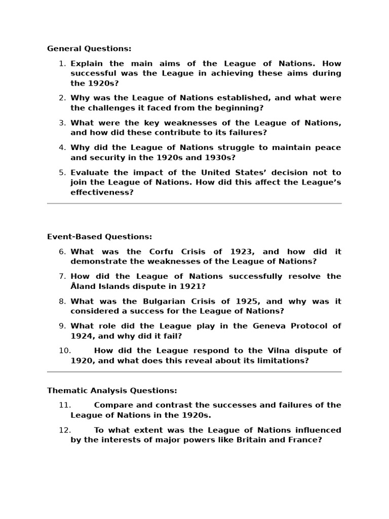 League of Nations: Successes and Failures | PDF | League Of Nations