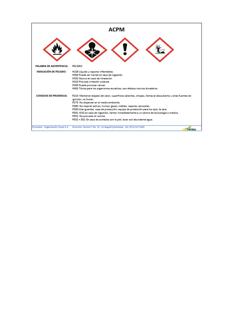 Consejos de Seguridad para ACPM | PDF