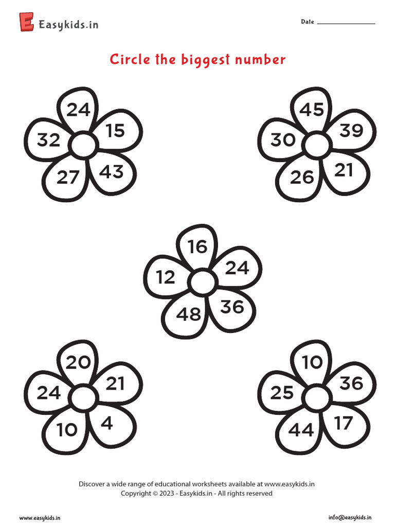 Circle the Biggest Number | PDF