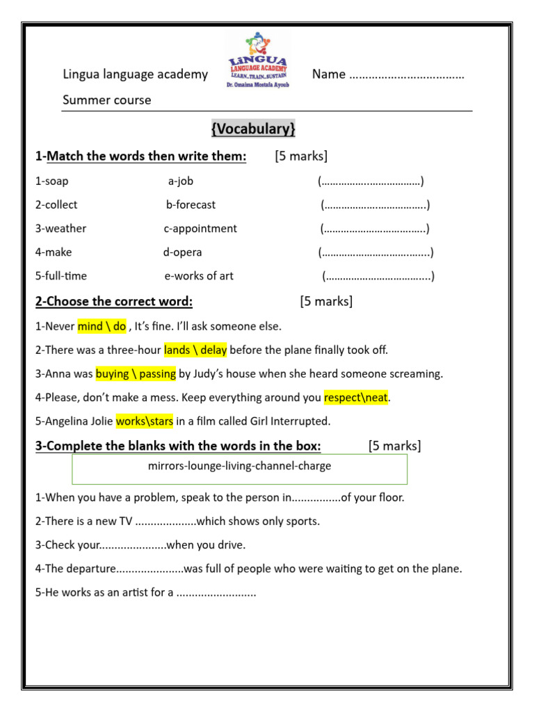 Lingua 3rd Round Exam | PDF
