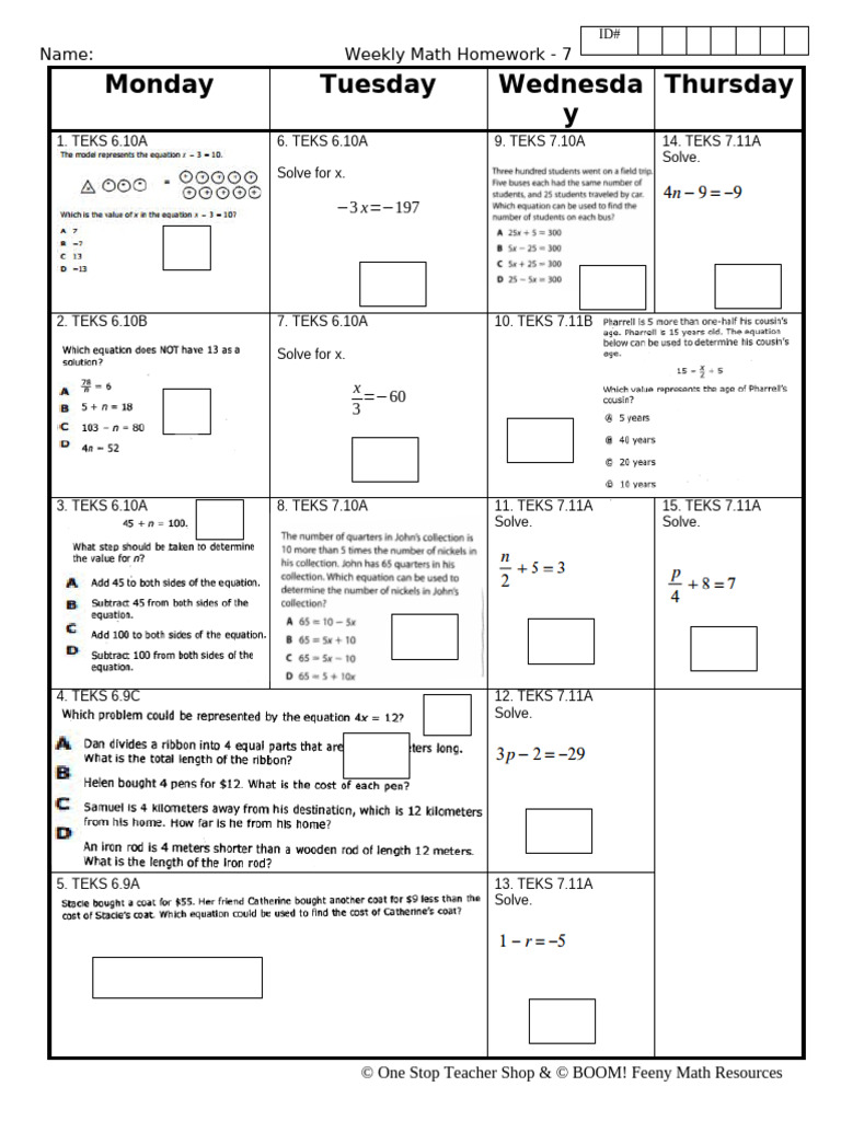 7 Math HW C2 PAP | PDF