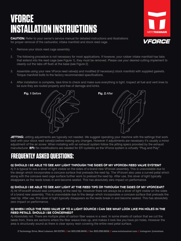 V Force3 Reed Valve System Honda cr500 r19862001 | PDF | Valve ...