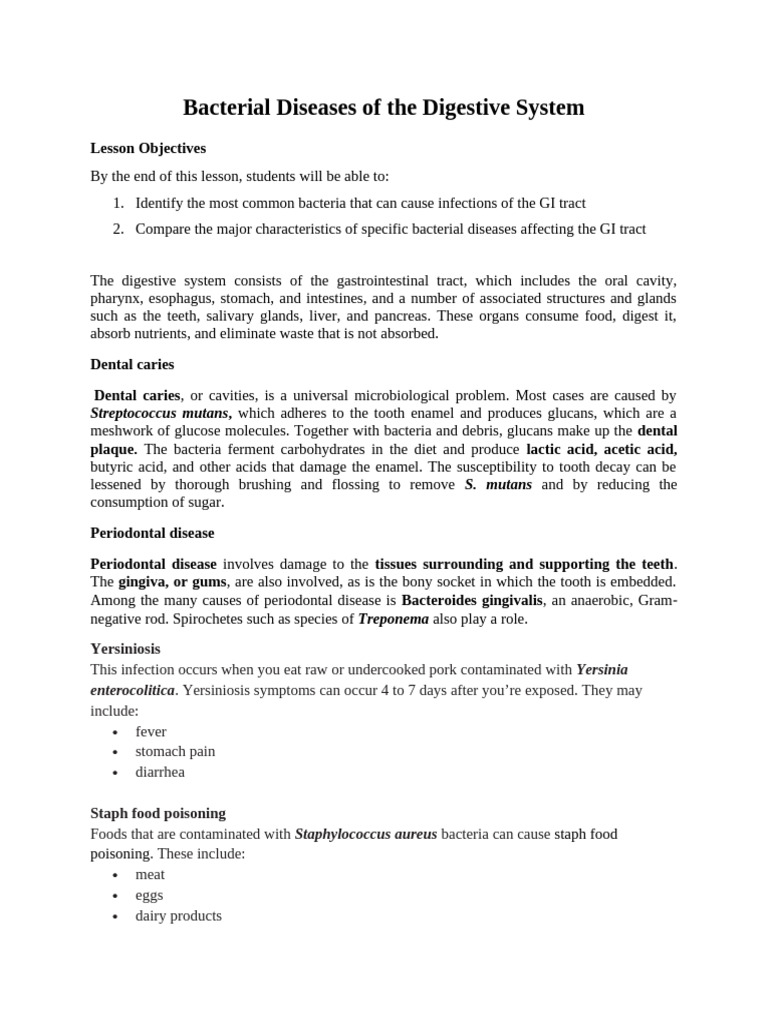 Lec 9 Bacterial Diseases of The Digestive System, Skin & Soft Tissues ...