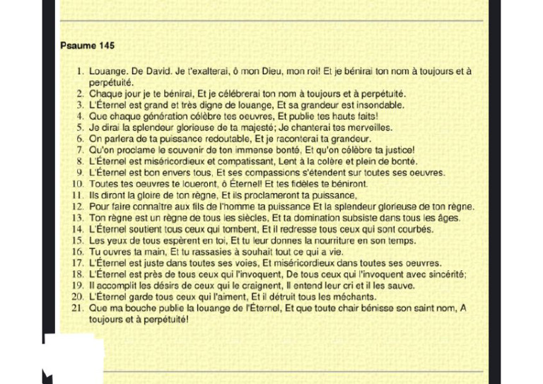 Psaumes 145 | PDF