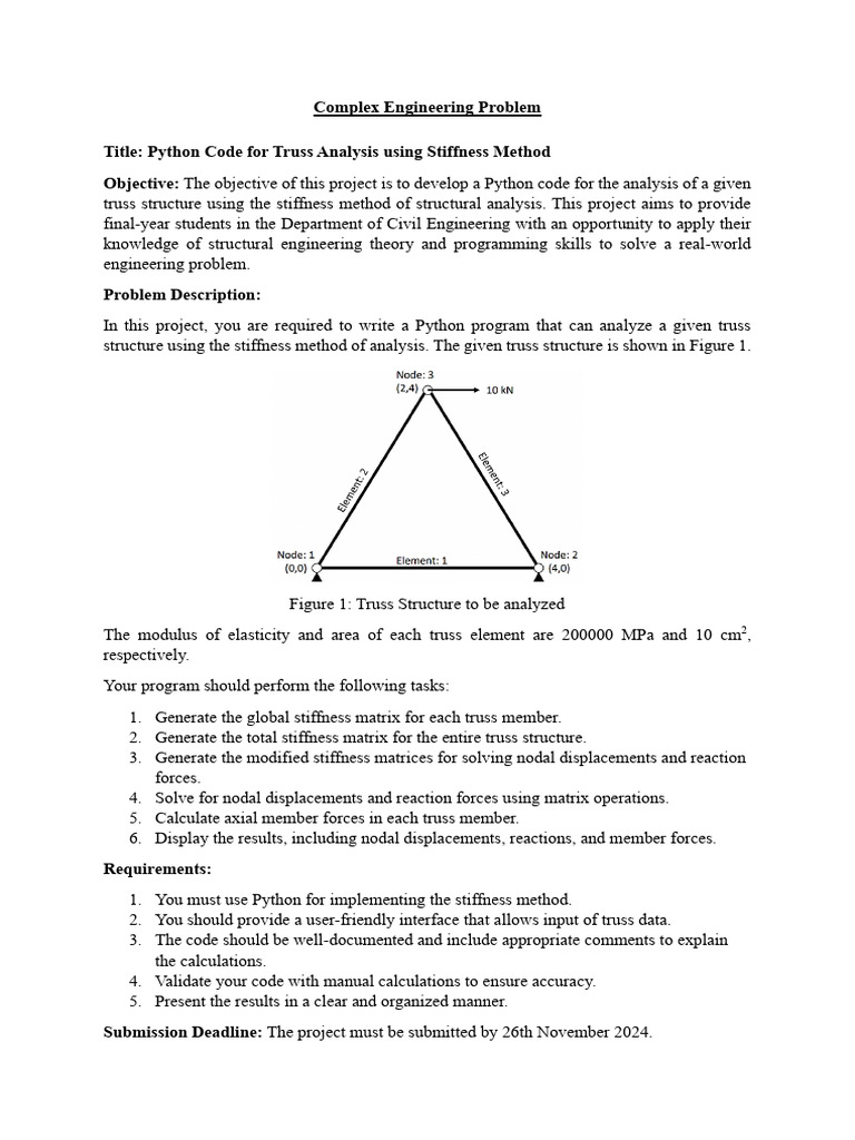 Complex Engineering Problem SE Lab 2024 | PDF | Stiffness | Applied ...