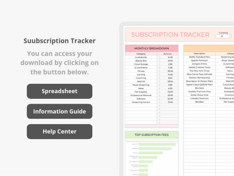 Subscription Tracker Download Guide | PDF