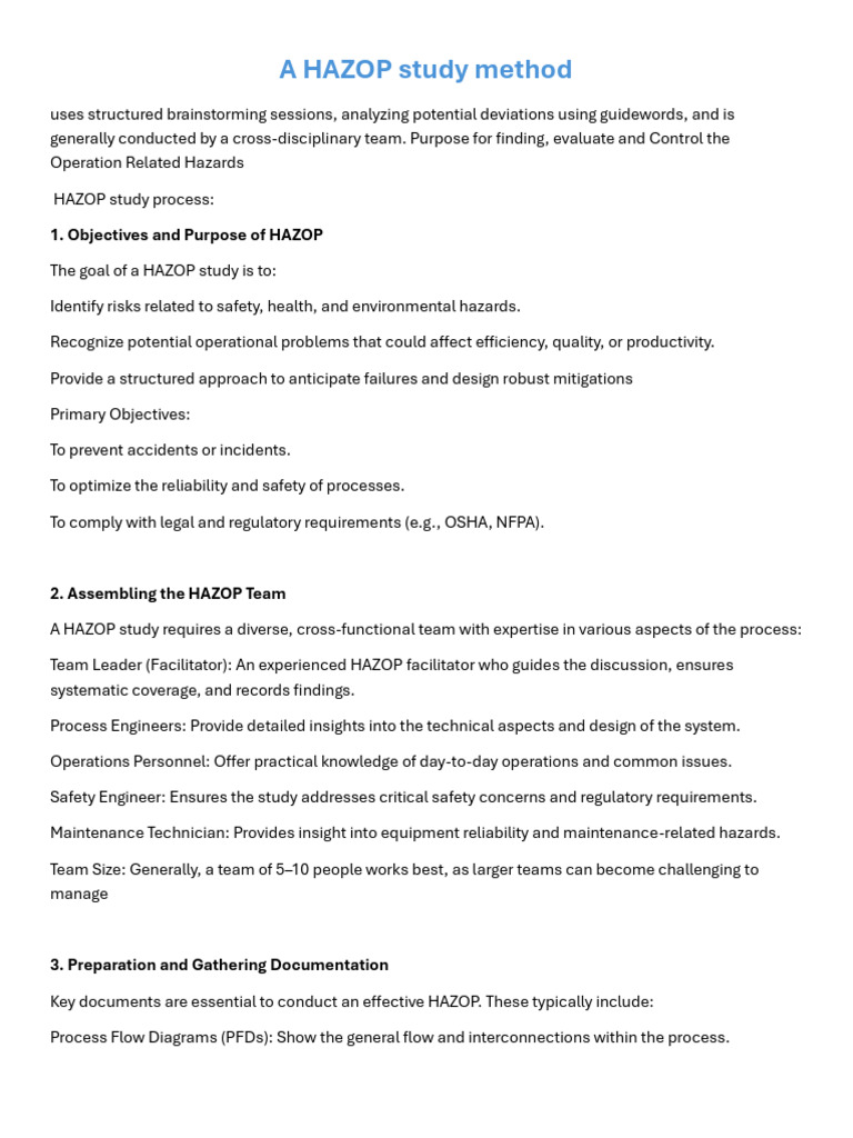 HAZOP Study for Safety Experts | PDF | Reliability Engineering | Safety