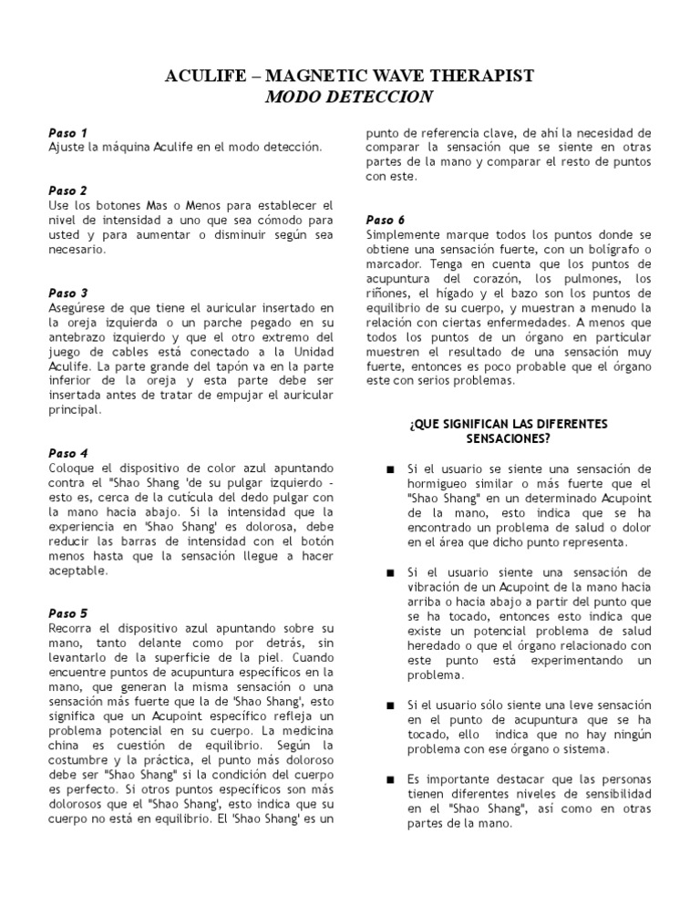 Aculife - Como Detectar | PDF | Mano | Órgano (anatomía)