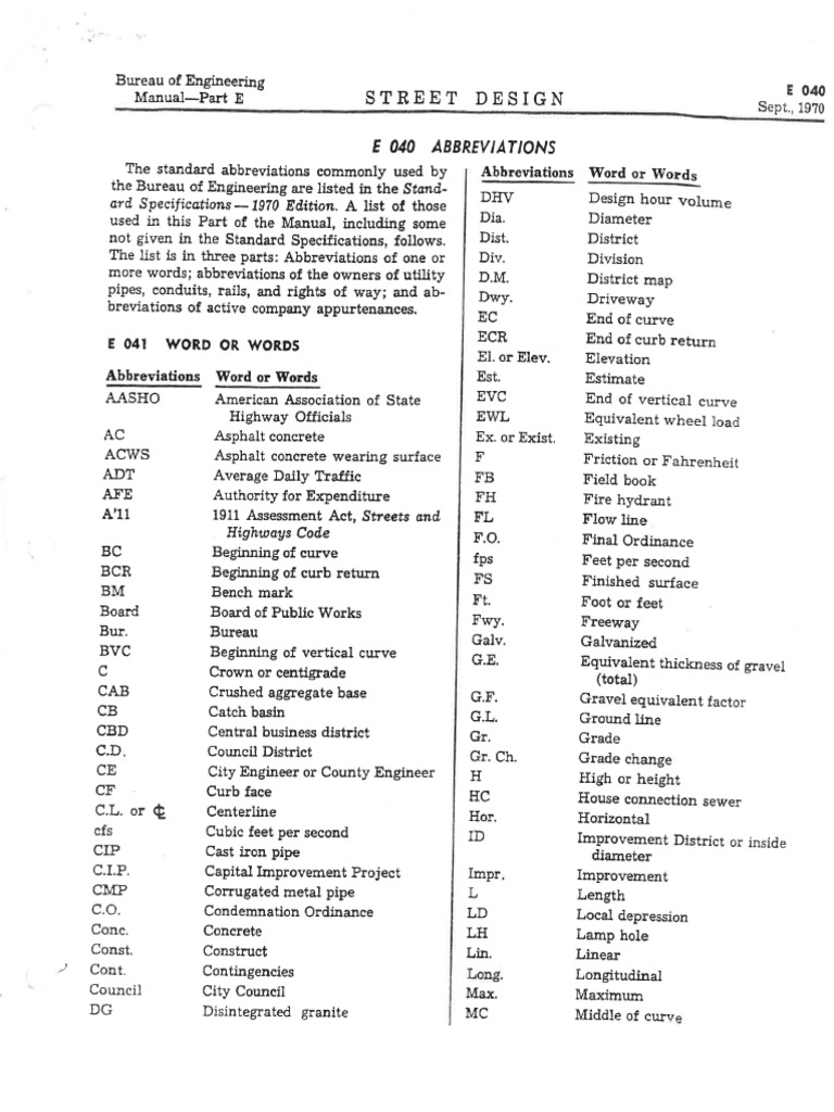 City of LA - Abbreviations | PDF