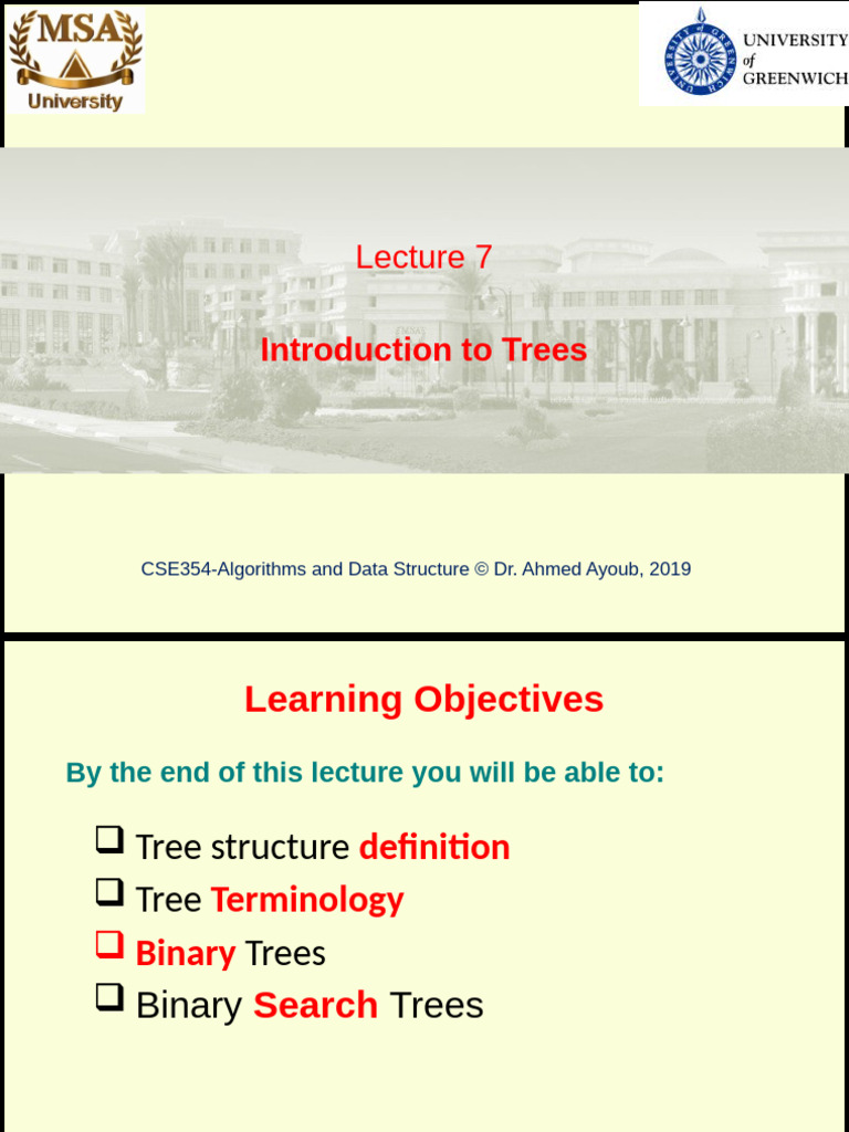 07CSE354 - Tree Structure | PDF | Algorithms And Data Structures