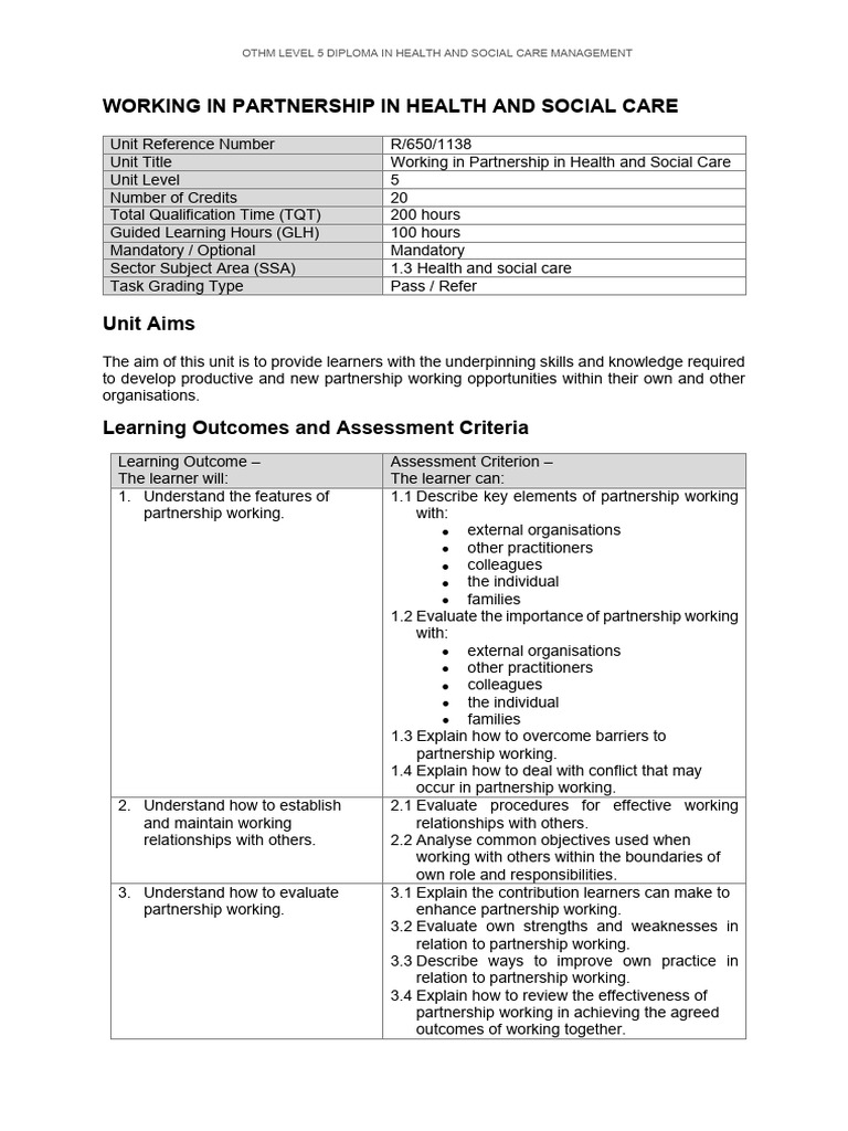 Enhancing Partnership in Health Care | PDF | Social Work | Learning