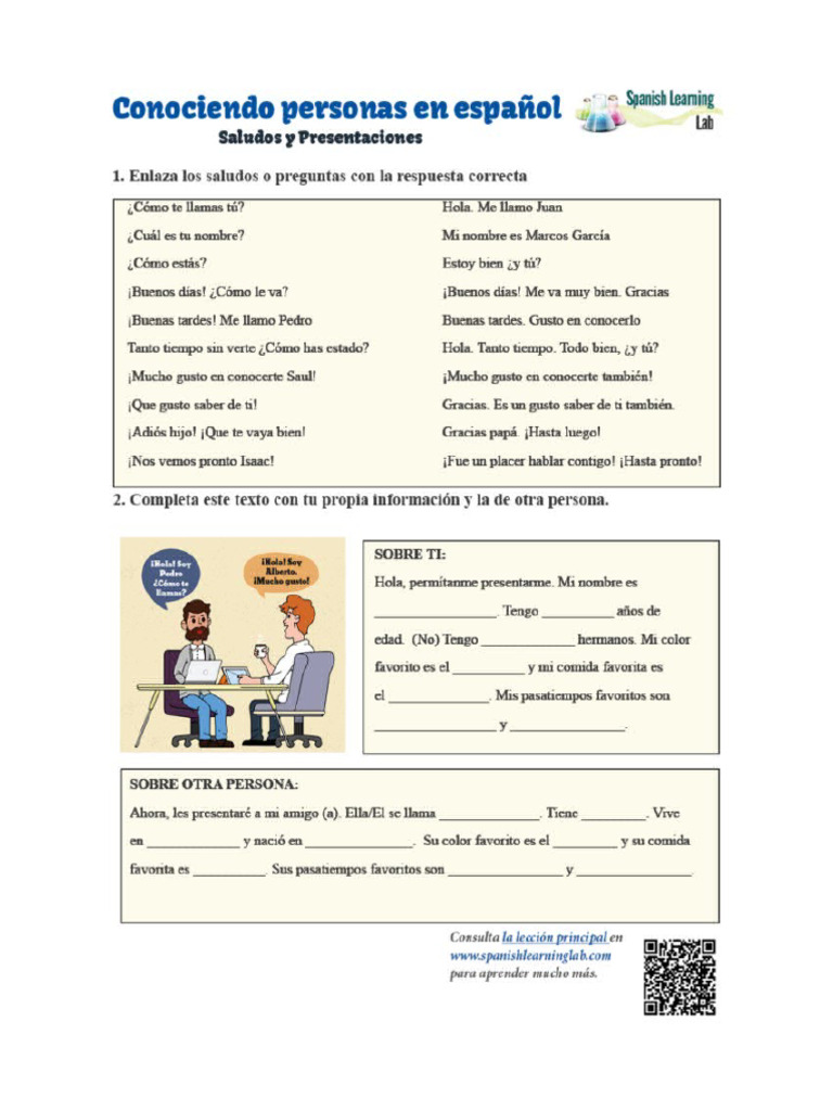 Conociendo Personas en Español | PDF