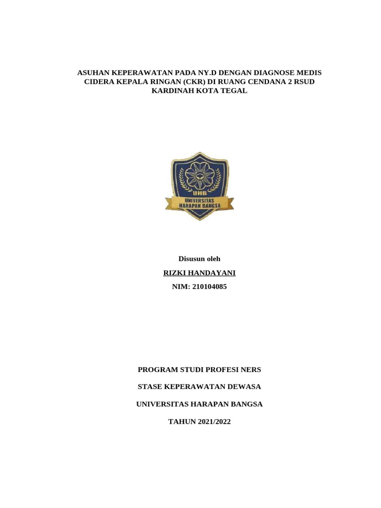 askep CKR cendana 2 | PDF