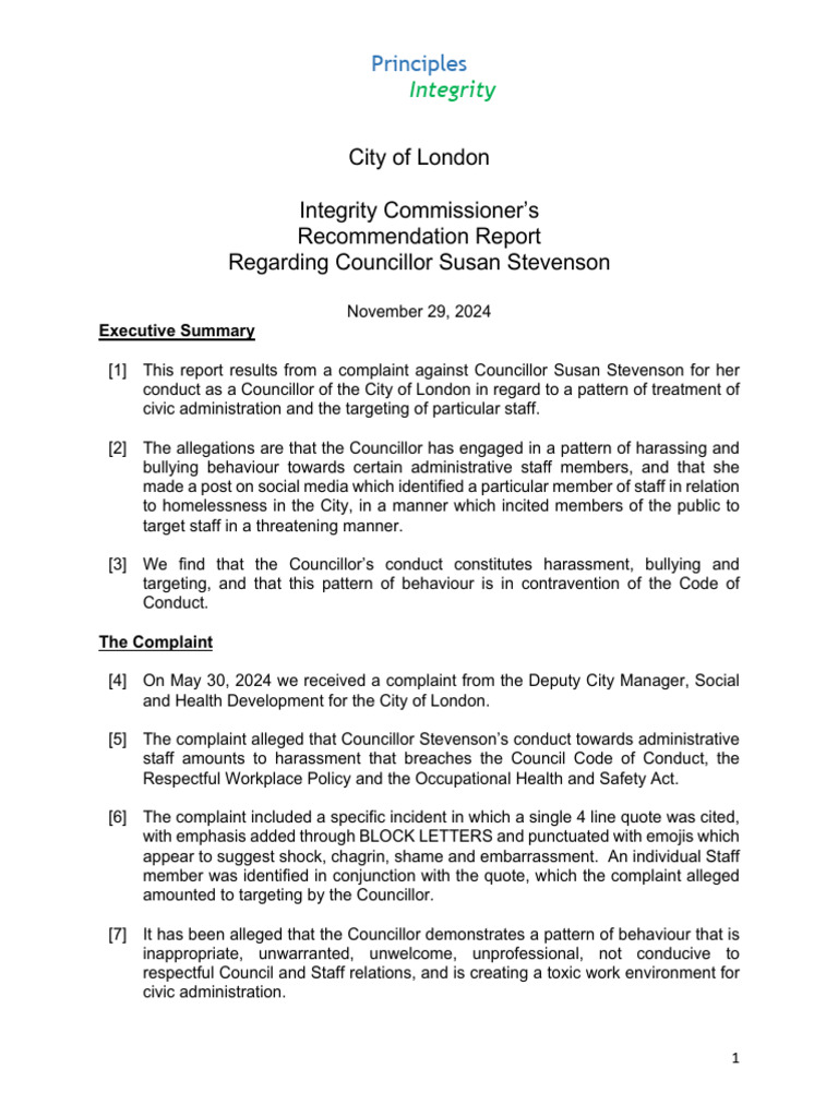 2024-12-17 Submission - IC Report Re Councillor Stevenson | PDF ...