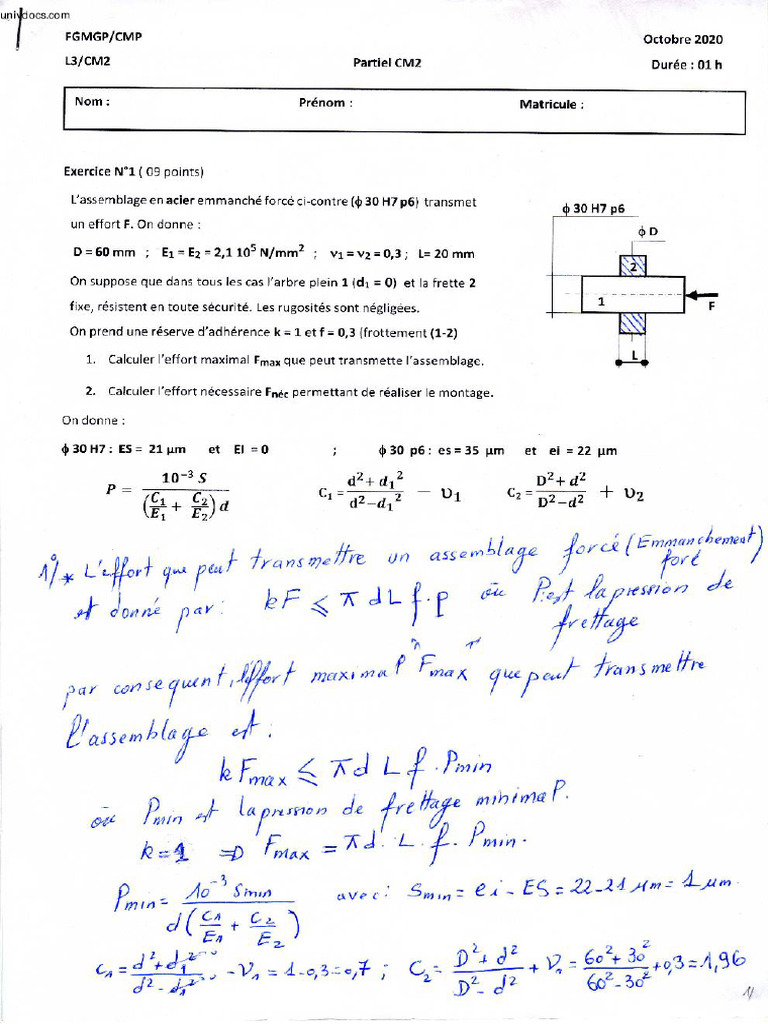 Corrigé-EF - CM2-L3CM001 | PDF