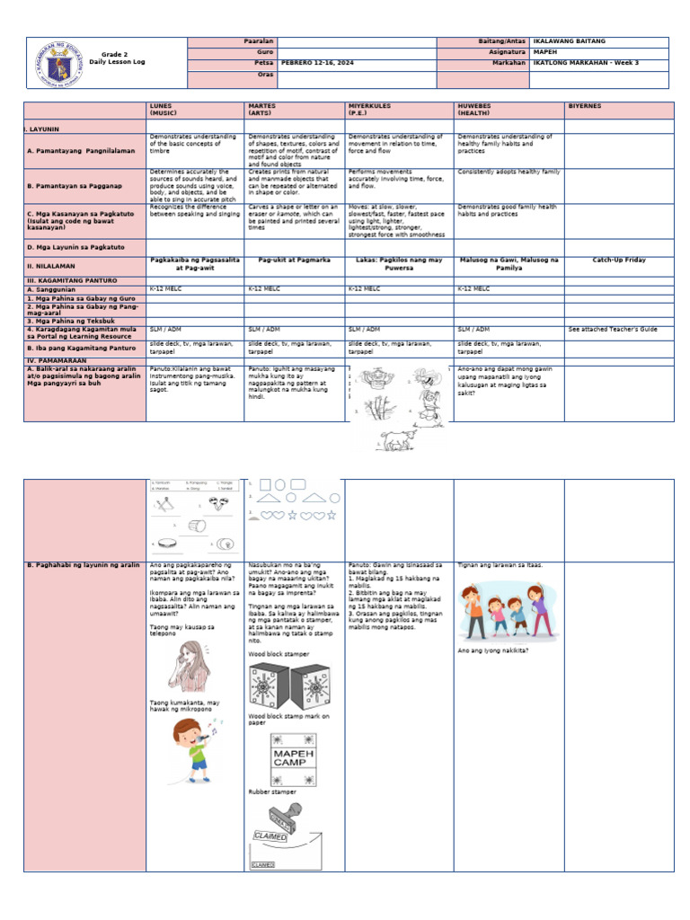 Q3-Week3-Dll-Mapeh 2 | PDF