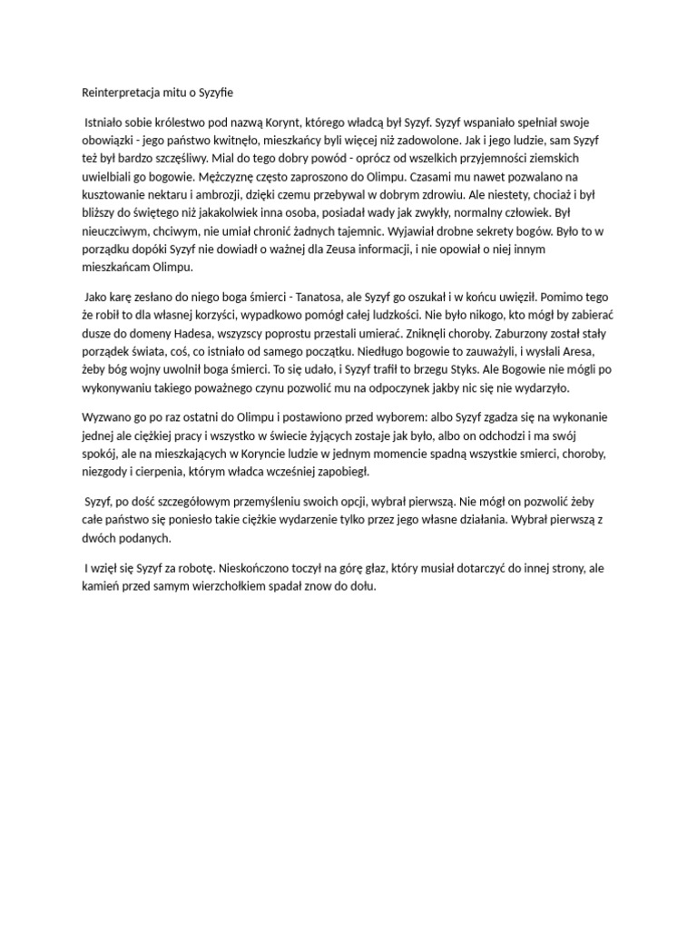 Syzyf Reinterpret | PDF