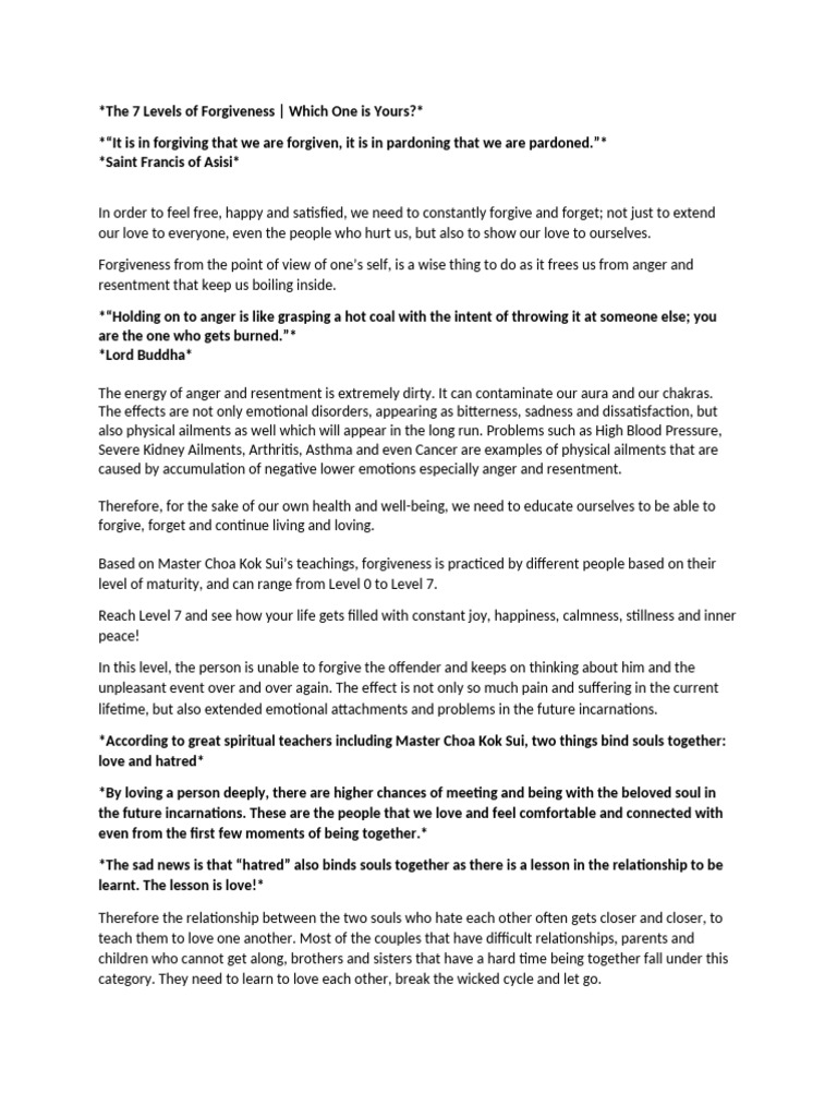 Stages of Forgiveness Explained | PDF | Forgiveness | Anger