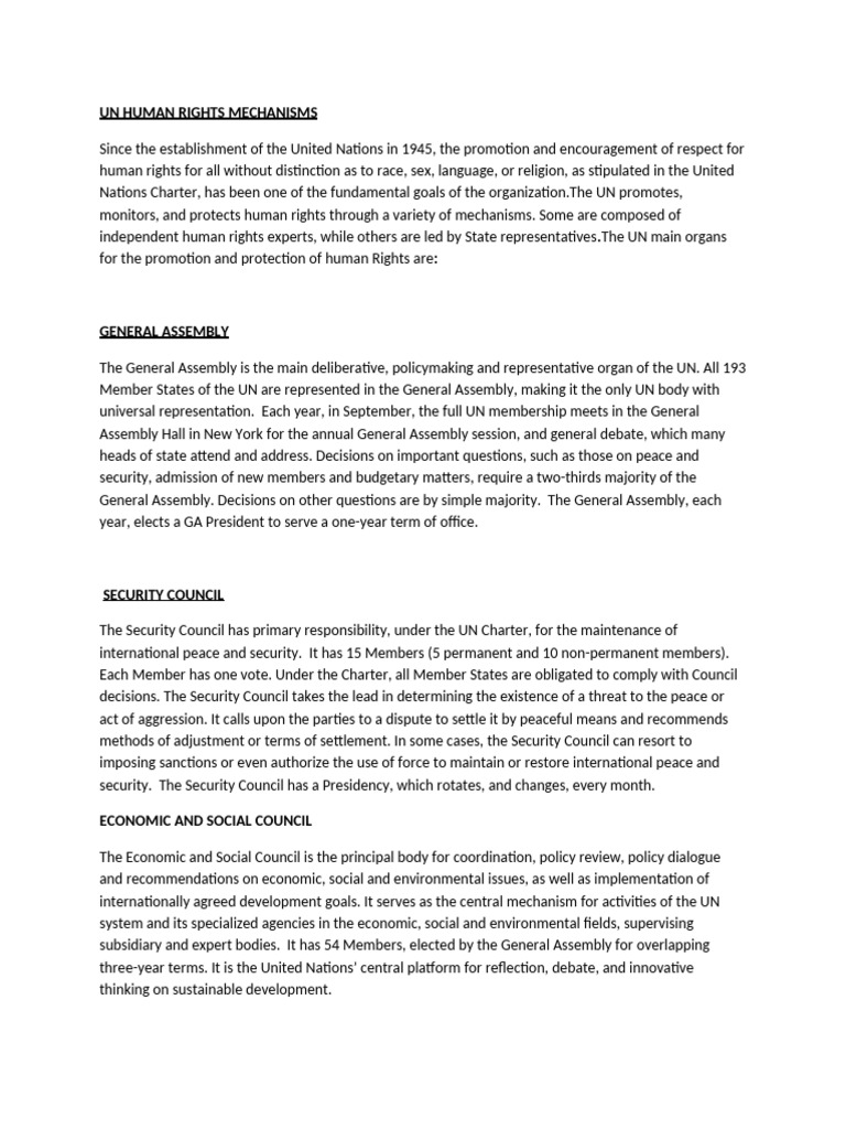 UN Human Rights-WPS Office | PDF | United Nations General Assembly | United Nations