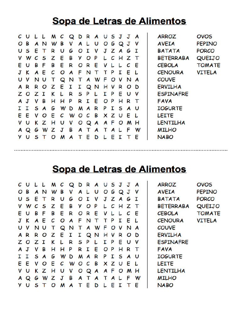 sopaletras_alimentos | PDF