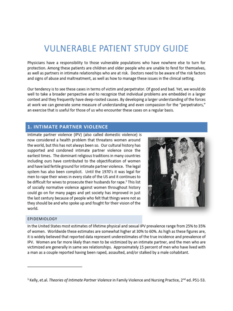 Vulnerable Patients Study Guide | PDF | Child Abuse | Violence