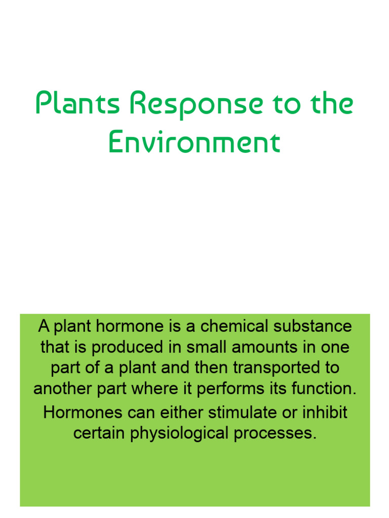 Plants Response To The Environment | PDF | Plant Hormone | Auxin