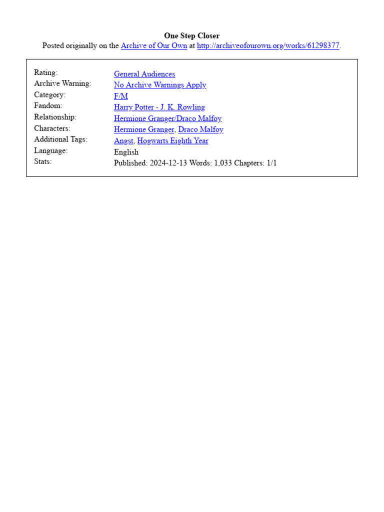 One_Step_Closer | PDF | Harry Potter