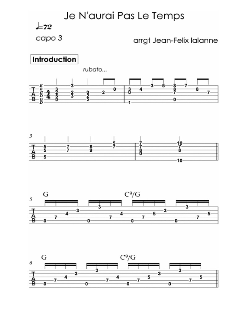 Je N'aurai Pas Le Temps | PDF