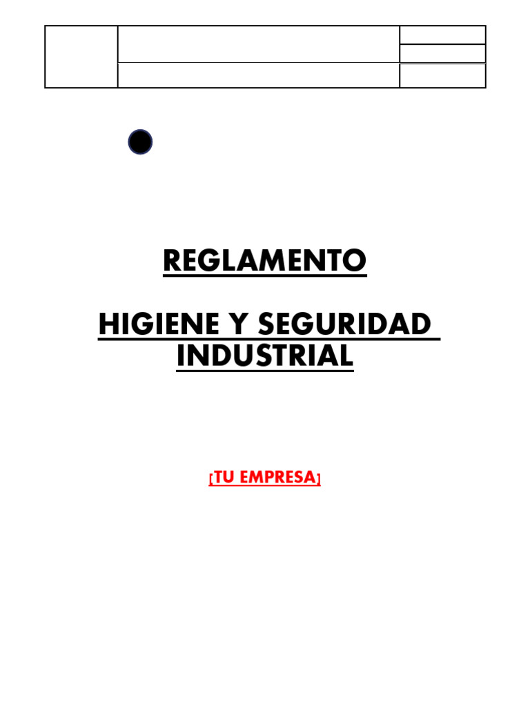 Ejemplo Base_ Reglamento Higiene y Seguridad Ind | PDF