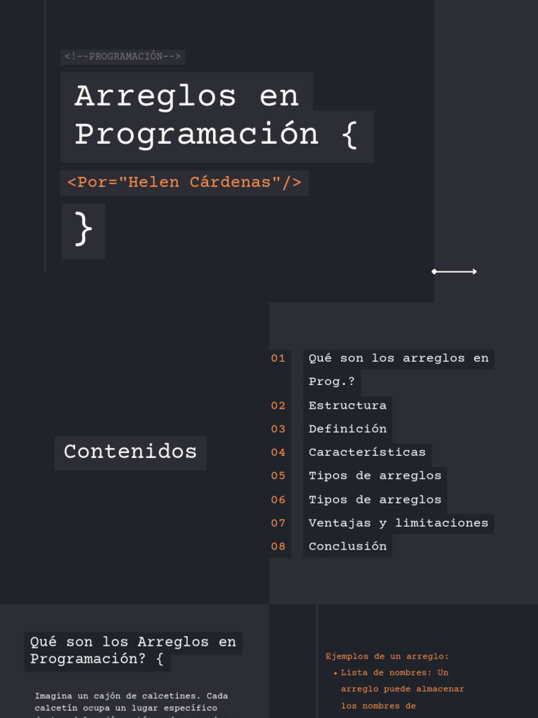 Arreglos en Programación HelenCárdenas 502 | PDF | Ingeniería Informática | Informática