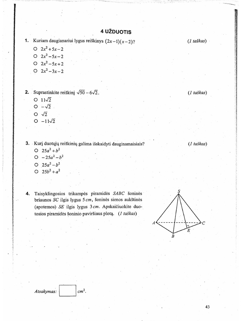 4 Bilietas | PDF