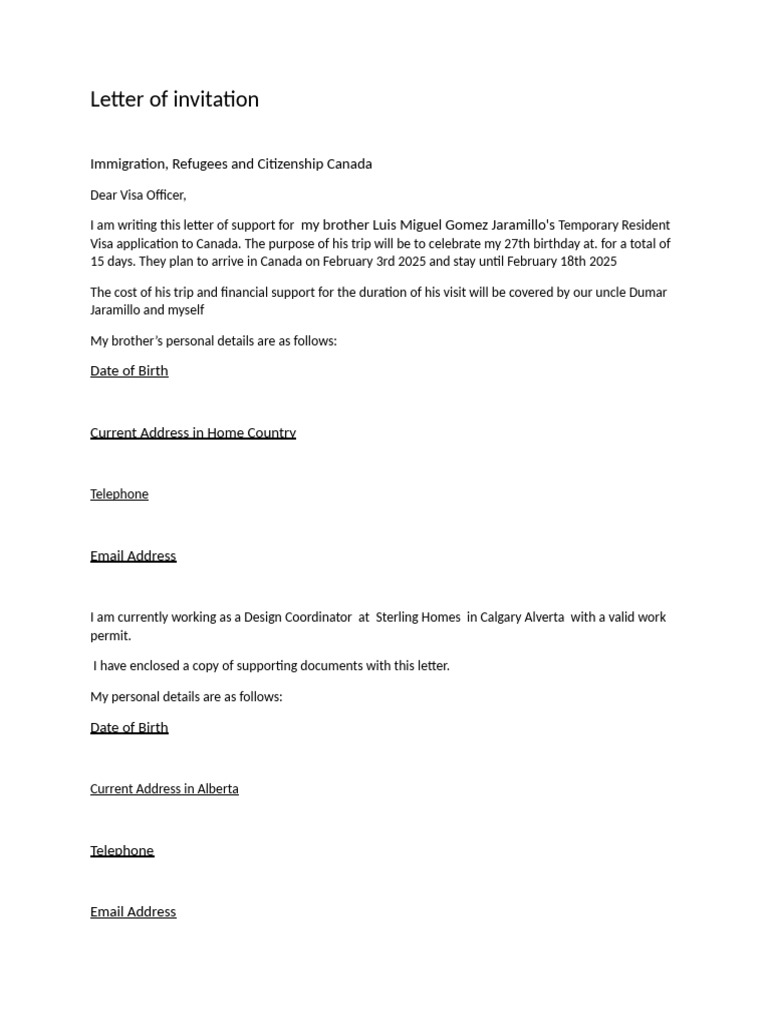 Invitation Letter draft | PDF